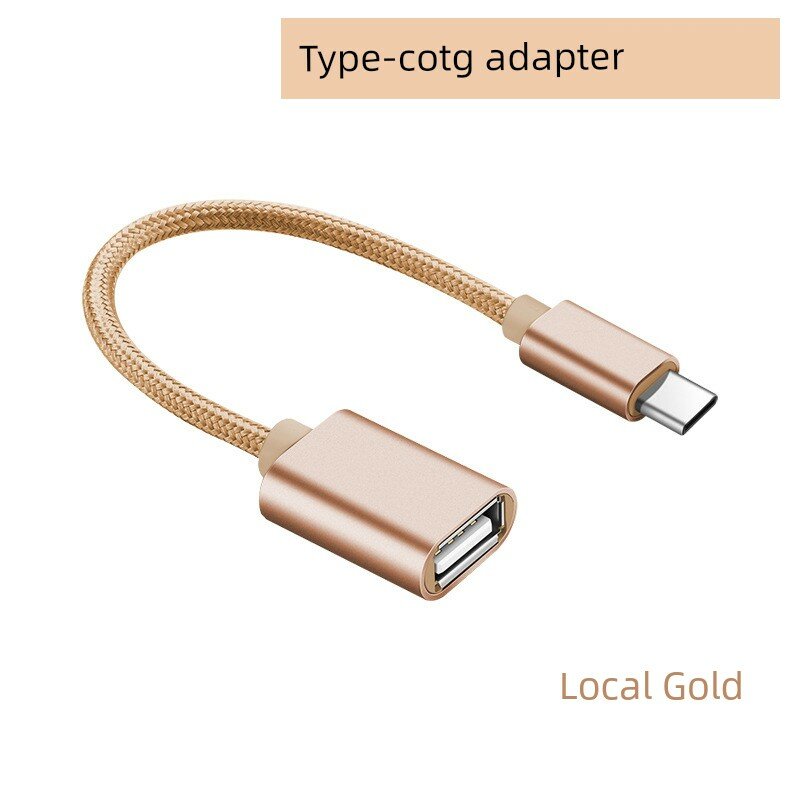 Золотой USB-C OTG адаптер для всех смартфонов, совместимость с USB-накопителем, мышью и клавиатурой (портом Type-C)
