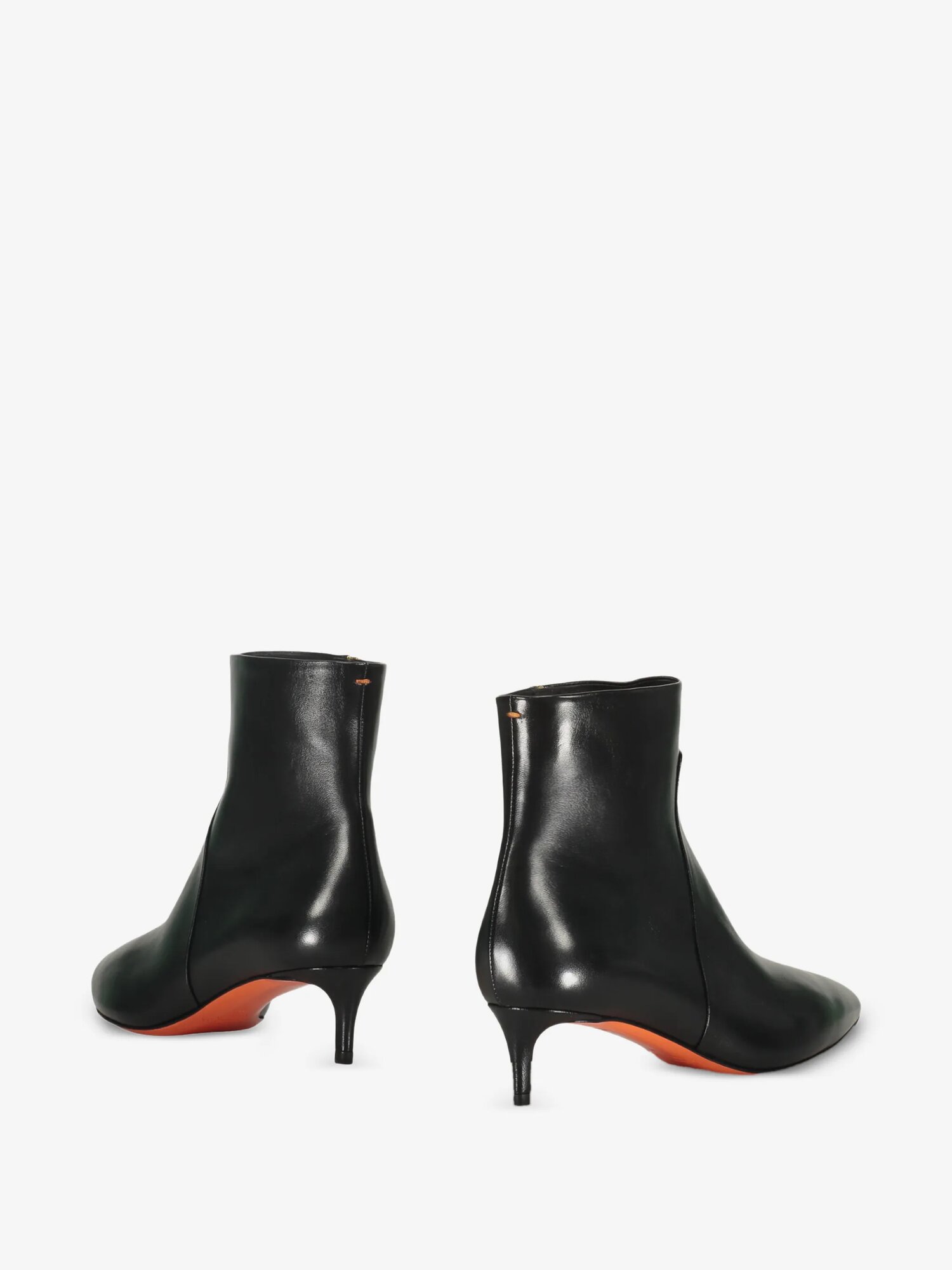 Ботильоны Santoni Pointed-toe leather ankle boots, размер 37, черный — фото 1
