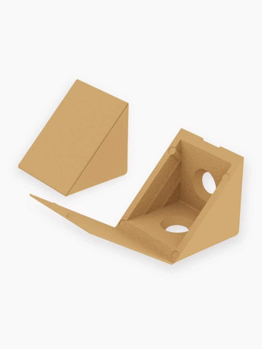 Уголок крепежный пластиковый, мебельный - 10 штук. Цвет - Бук.