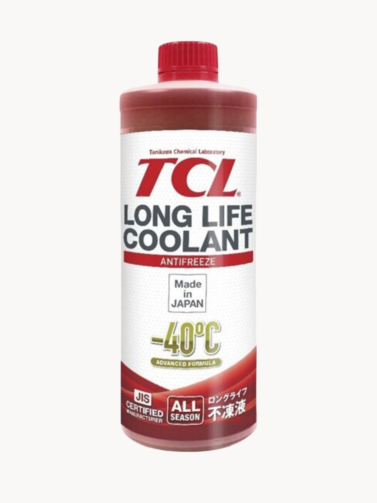 Антифриз красный гибридный -40 1л TCL LLC G12+, японская охлаждающая жидкость для автомобиля