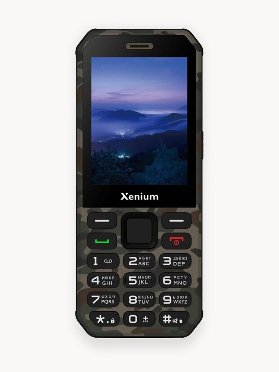 Мобильный телефон Xenium X300 зеленый камуфляж 2.8" 3000 мАч