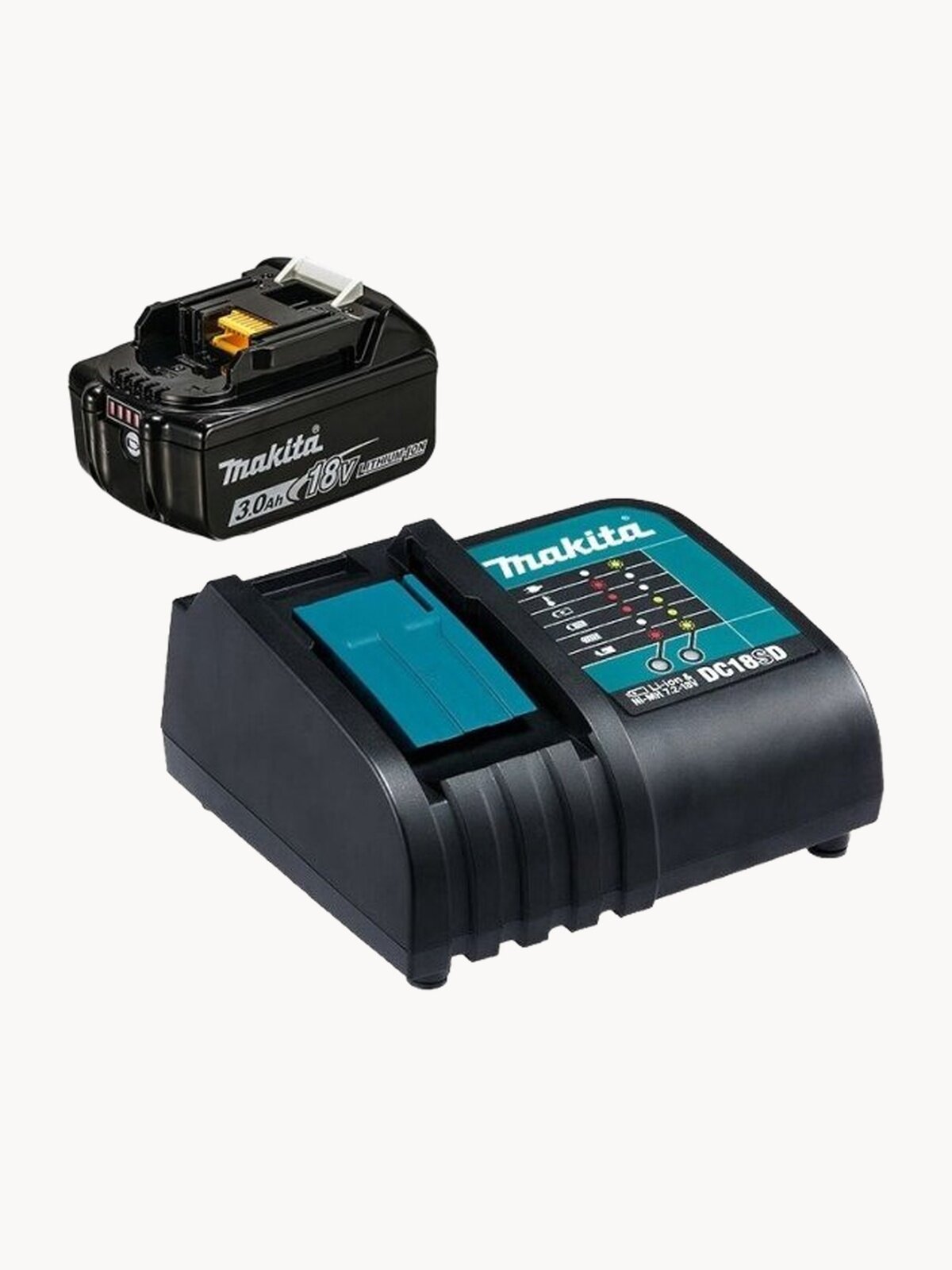 Аккумуляторная батарея Makita BL1830B 18В 3Ач Li-Ion (З/У в компл.) (191A23-6) LXT