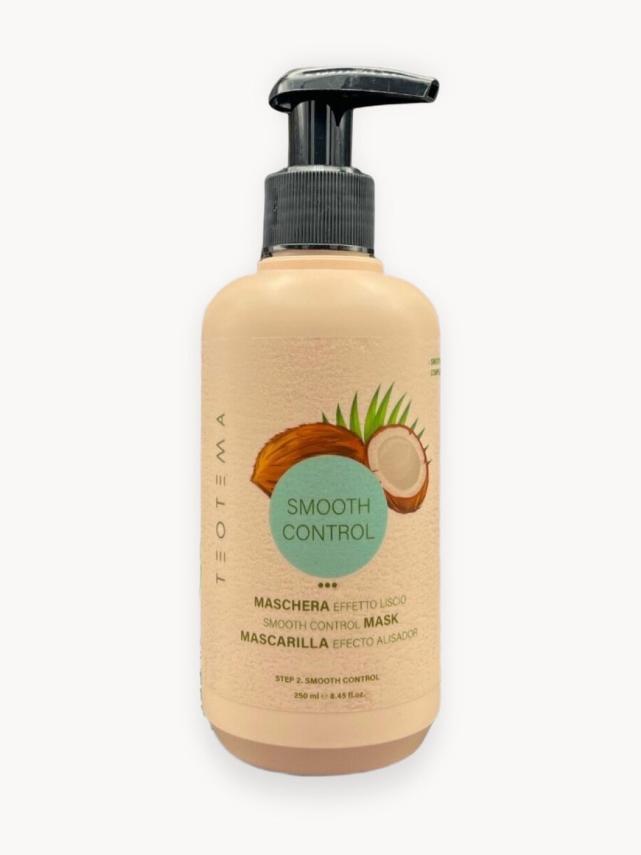 Маска для волос разглаживающая с кокосом, протеинами и кератином Teotema для пушащихся непослушных волос, 250 мл