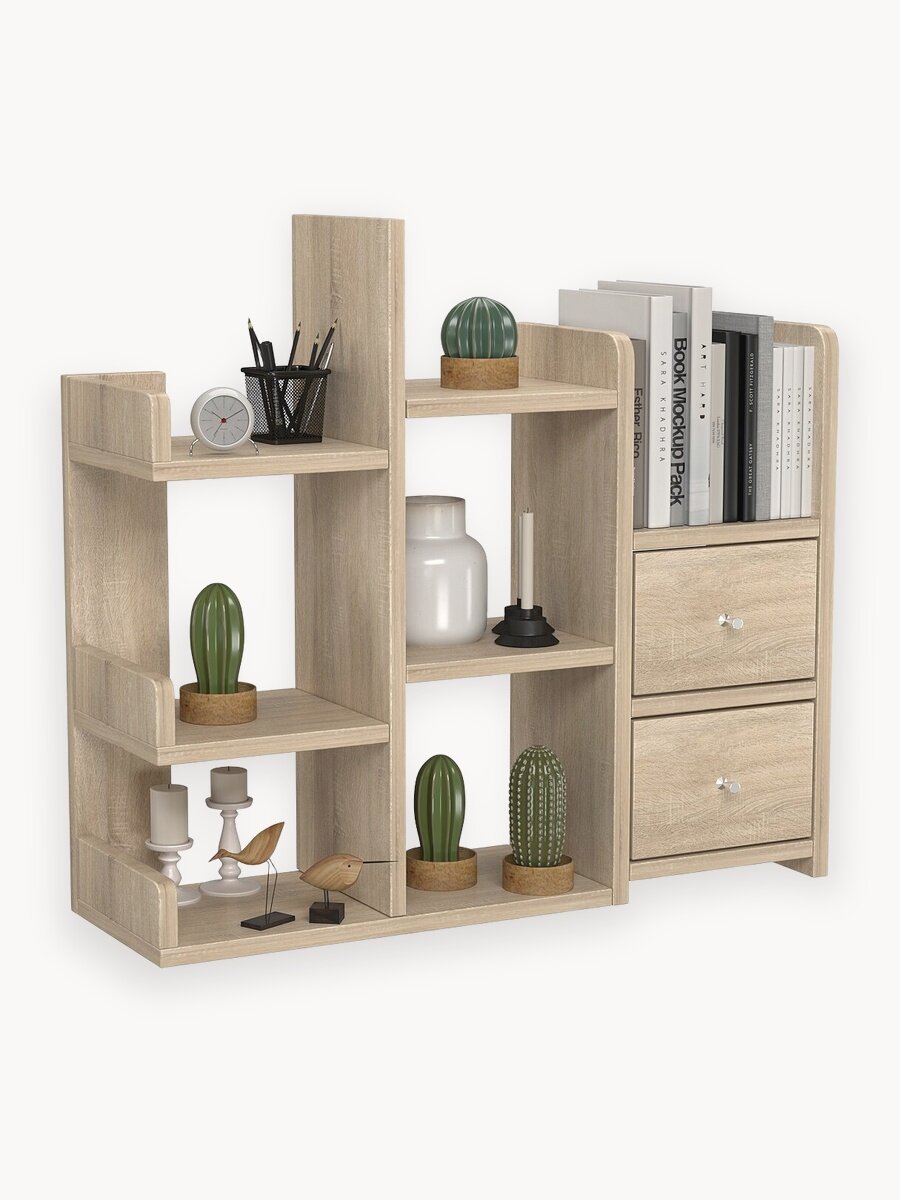 Полка настольная Вектор №32, Дуб Сонома. Производство товара - компания ТОБ.