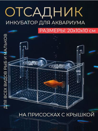 Отсадник для рыб инкубатор для мальков в аквариум Комбинация двойной сетки: 20 * 10 * 10 см