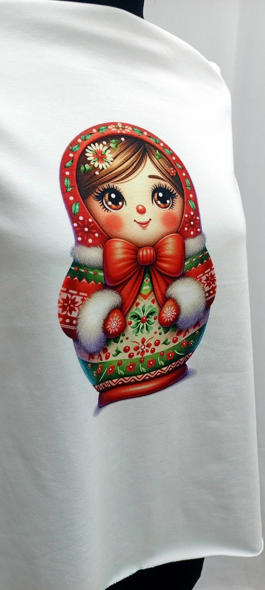 Футер 2х нитка, петля, трикотаж, "Матрёшка", ткань для шитья, хлопковый трикотаж, ширина 180*58см