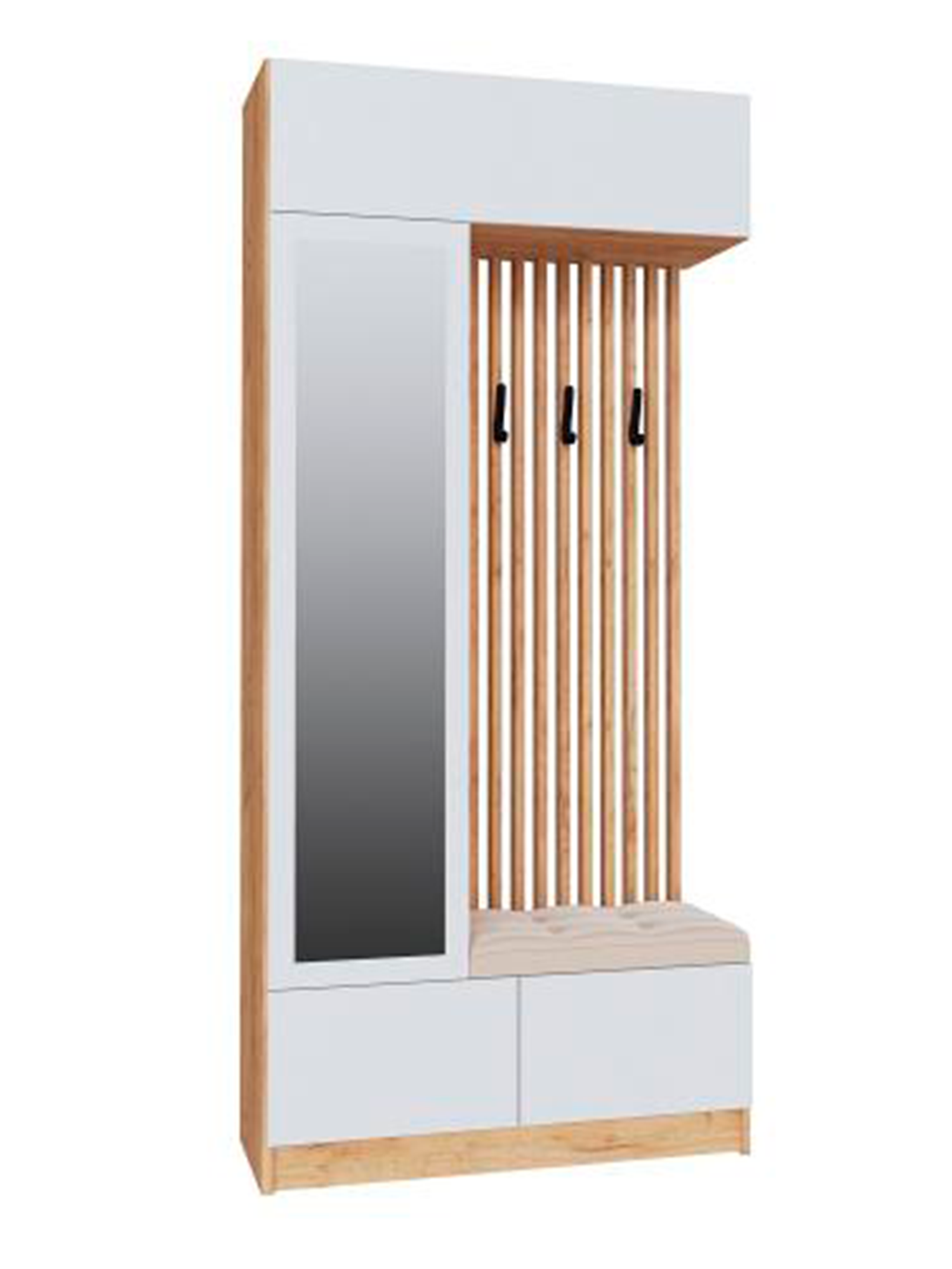 Прихожая мебель Руэлла, ЛДСП (2200х1000х400 мм), дуб крафт золотой/белый