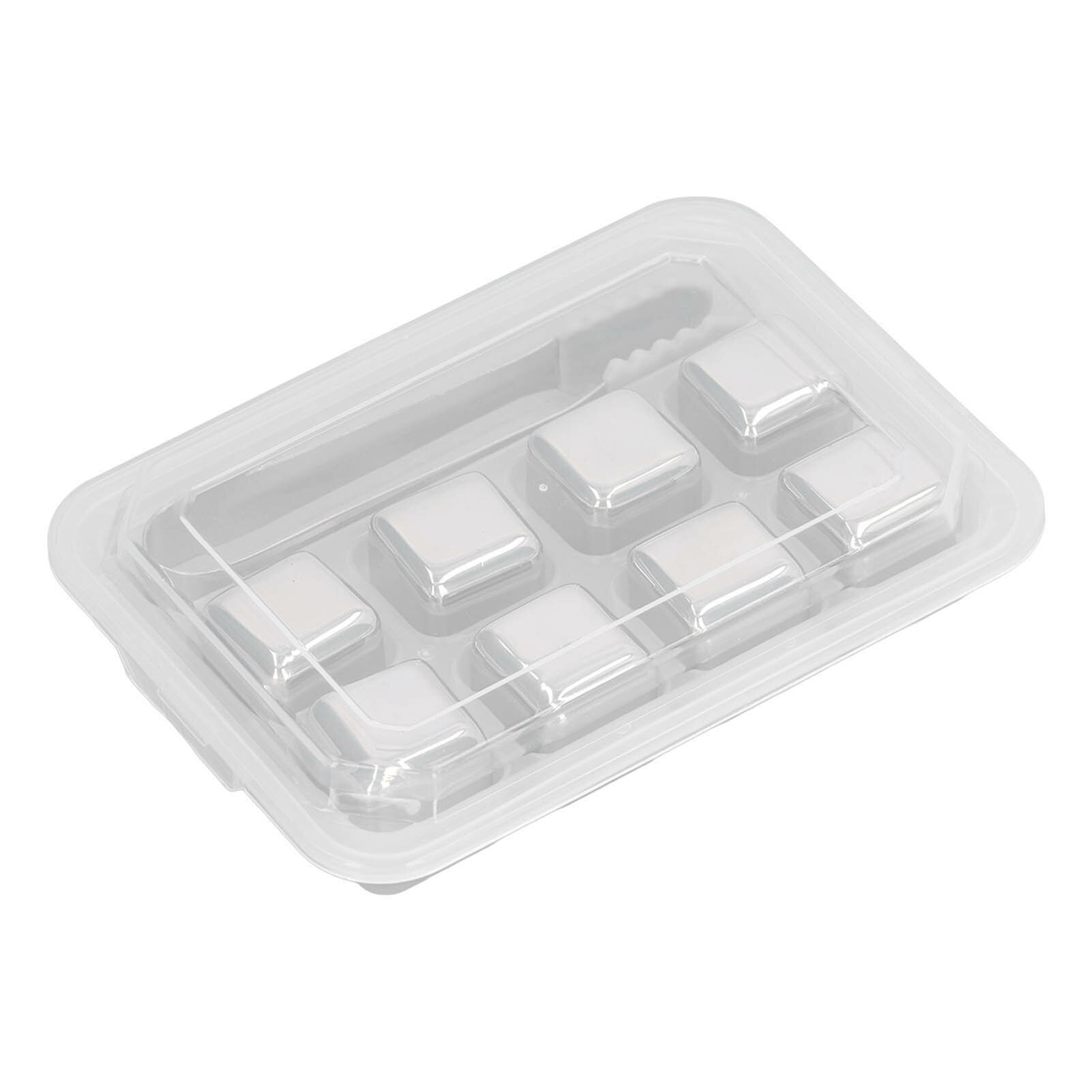 Набор из 8 камней для виски из нержавеющей стали, многоразовые кубики льда с щипцами и контейнером для хранения для охладителя вина и напитков