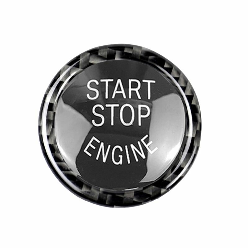 Подходит для аксессуаров украшения крышки кнопки двигателя BMW из углеродного волокна-чистый черный