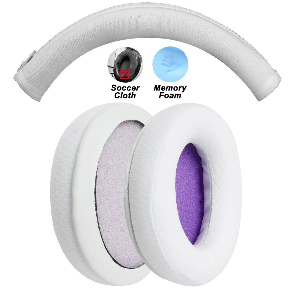 Амбушюры для наушников HyperX Cloud из протеиновой кожи с эффектом памяти White Cloth Combo