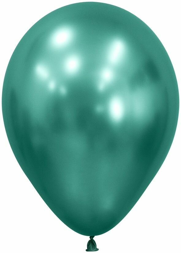 Набор воздушных шариков Sempertex 12", 30 см, Reflex, зеркальный блеск, аврора грин, хром, 12 шт