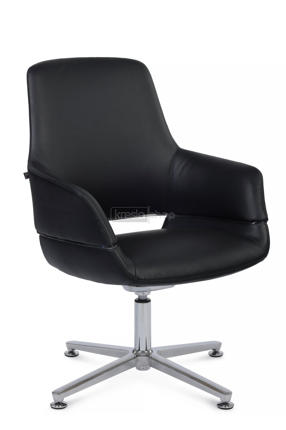 Кресло для переговорной Riva Design Fabio-ST C2518 черная кожа