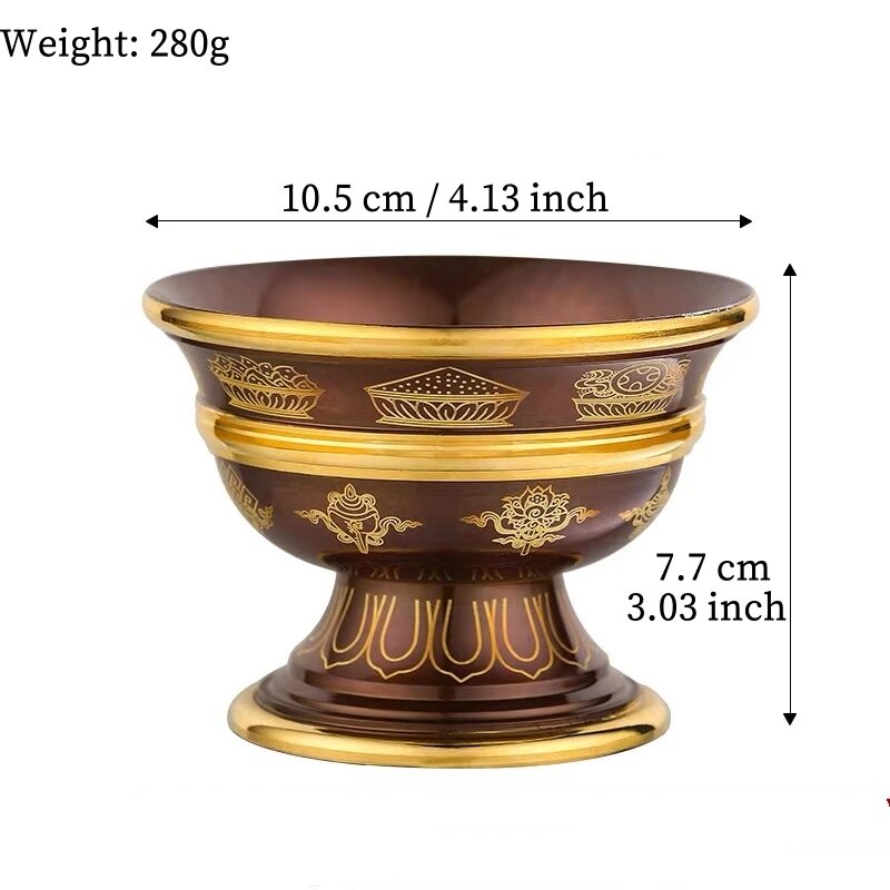 Бронзовая тибетская чаша Relievo, 10.5 cm