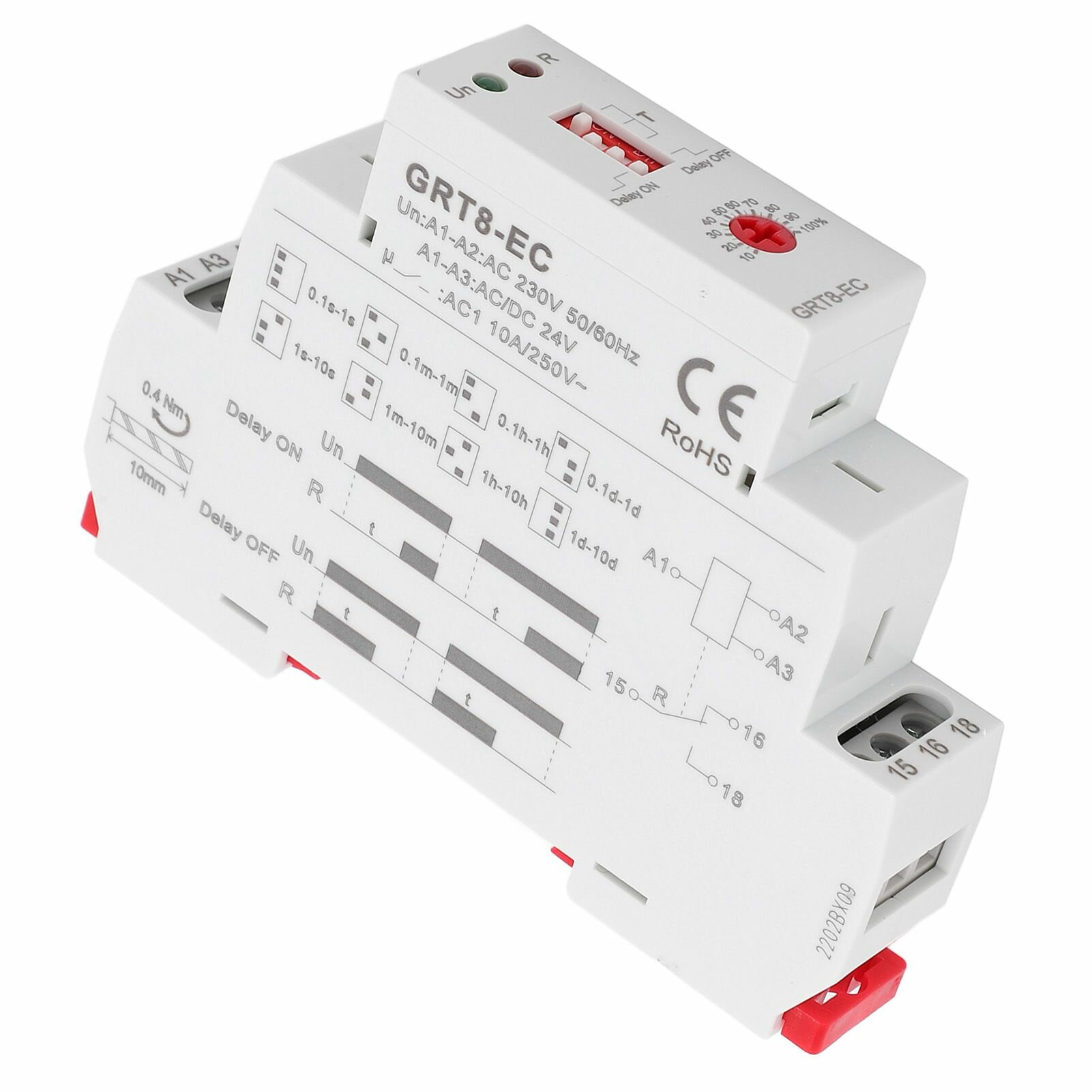Двухфункциональное реле времени Многофункциональное реле со светодиодным индикатором AC230V или AC DC24V