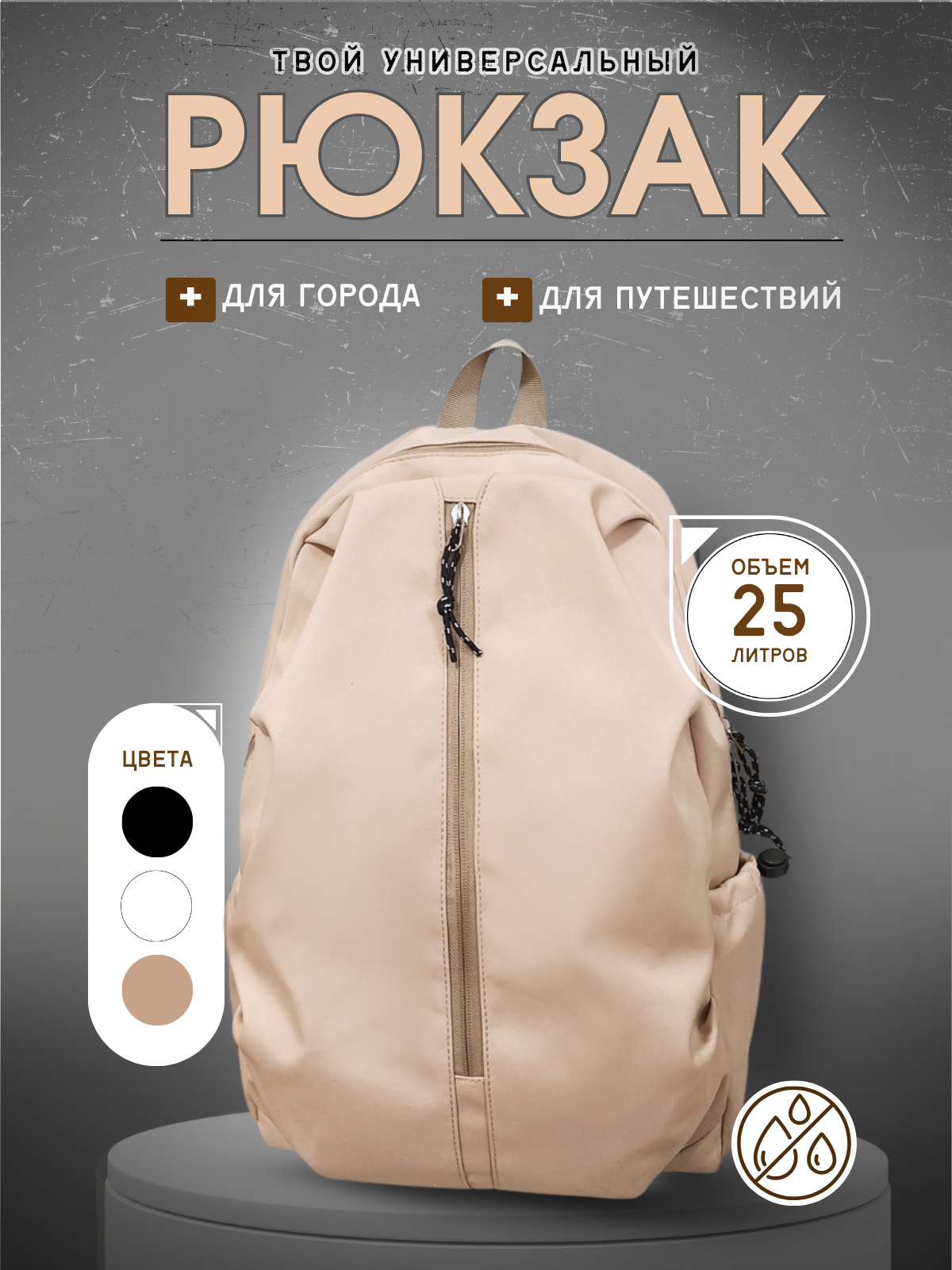 Рюкзак базовый универсальный городской спортивный прочный черный 25-30 л. с usb, женский мужской для подростка школьный для ноутбука