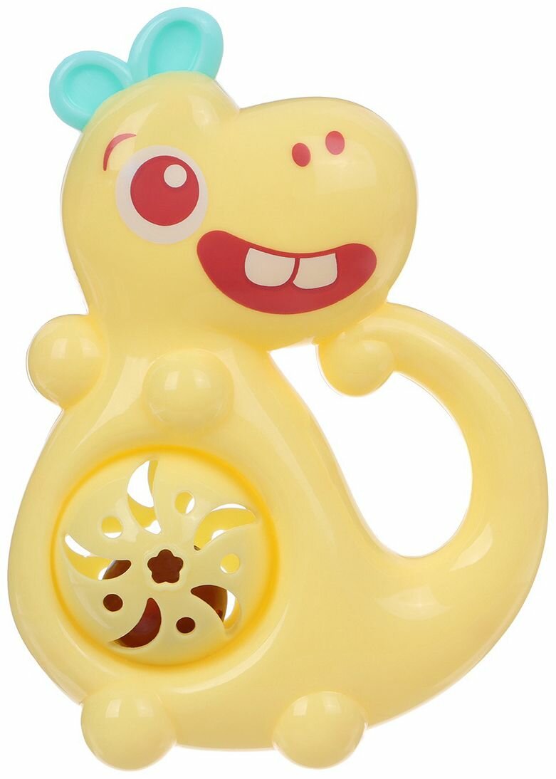 Игрушка-погремушка с прорезывателем "Кенгуру", первая игрушка для малышей, пластиковая погремушка, детская шумелка, развиваем моторику, зрение и слух, от 3 месяцев, 12 см, цвета микс