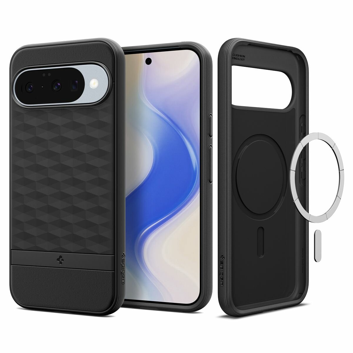 Чехол Spigen Caseology на Pixel 10 Pro / 10 (ACS09708) Parallax (MagSafe) / Спиген Чехол для Пиксель 10 Черный