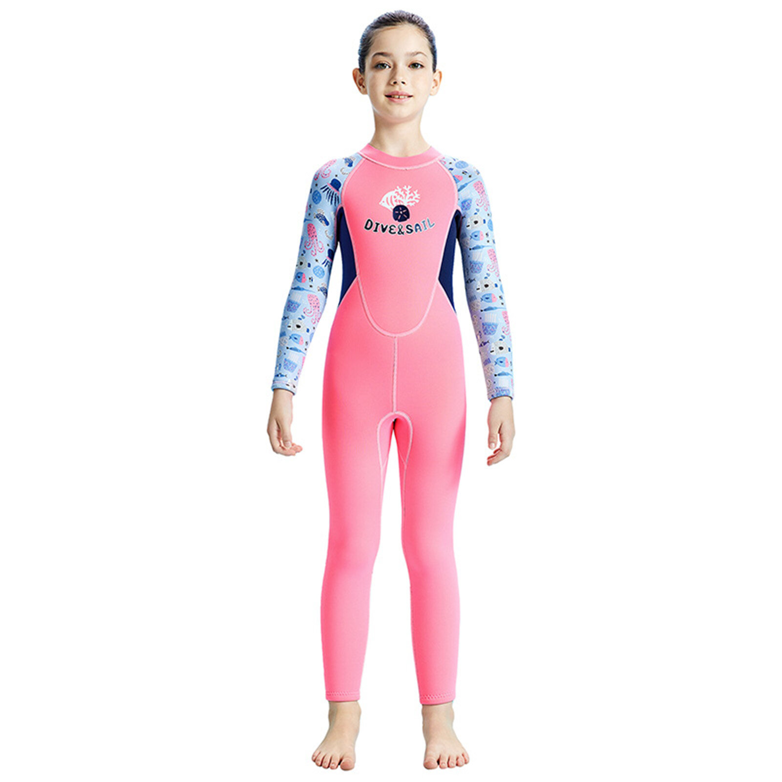 Гидрокостюм для детей, девочек, 2,5 мм, неопреновый термокупальник, длинный рукав, все тело, купальники для девочек, для водных видов спорта, дайвинга, серфинга, уроки