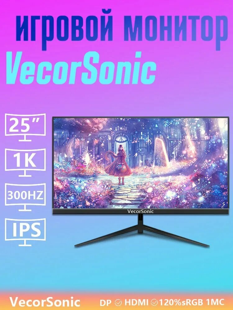 VecorSonic 25" Монитор BC25300,1920x1080 FULL HD，300 Гц, черный