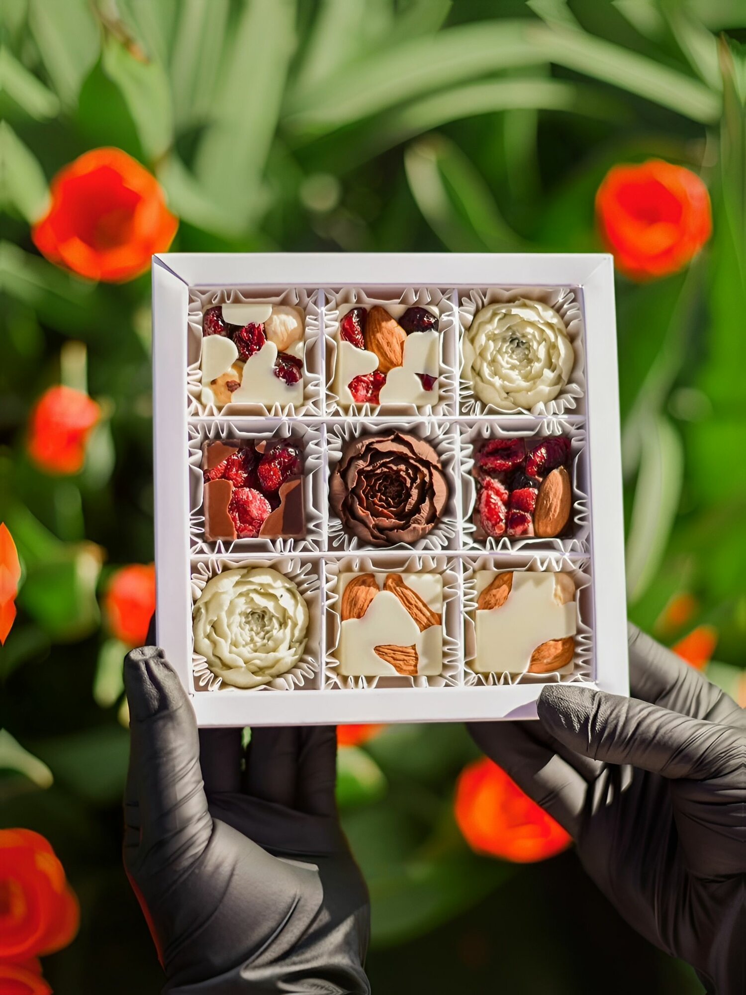 ShokoTrendy Подарок девушке/женщине Конфеты в коробке пионы с шоколадками