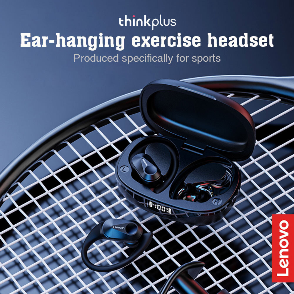 Наушники Lenovo Thinkplus LP75 Черные для спорта с стабильной посадкой и чистым звуком