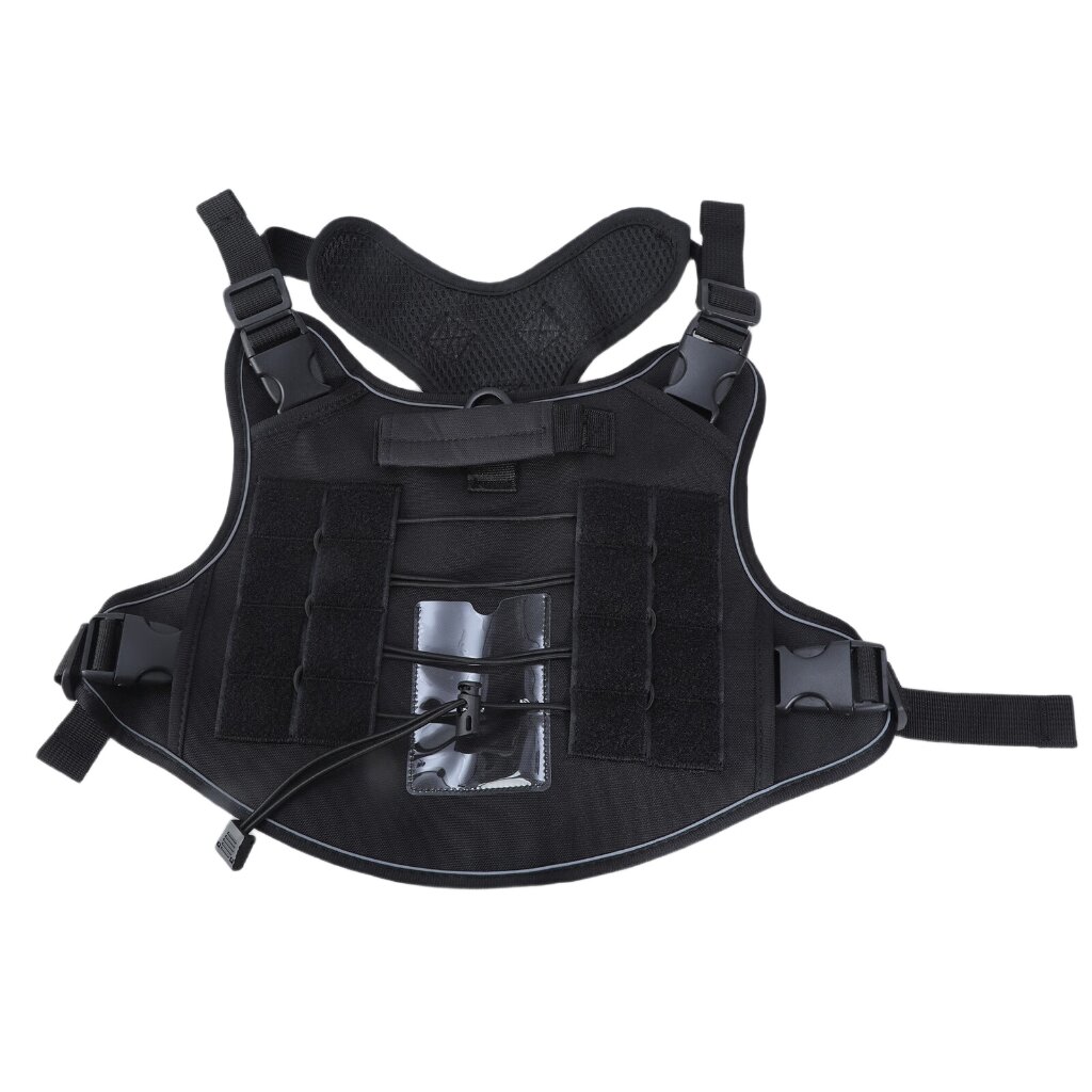 Открытый тактический жилет для собак, водоотталкивающий нагрудный ремень для домашних животных, жилет для средних и крупных собак-черный-M