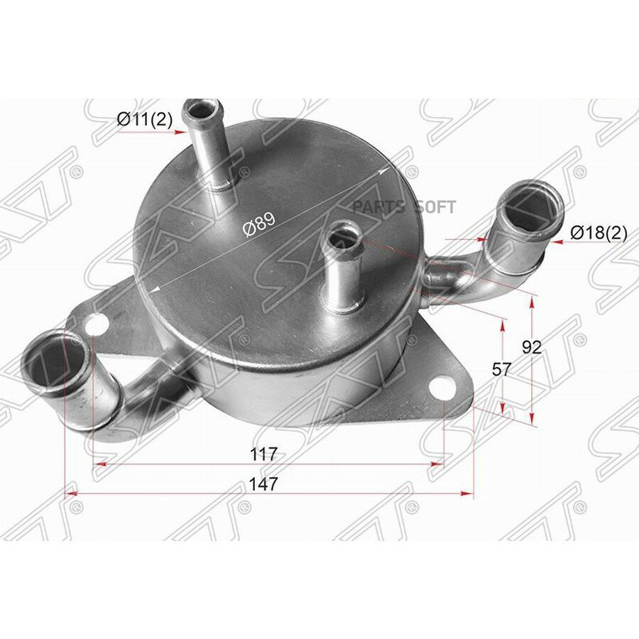 Радиатор масляный Mazda 3 08-13 / 5 10-15 от официального дистрибьютора, SAT, артикул STFSKC199F0