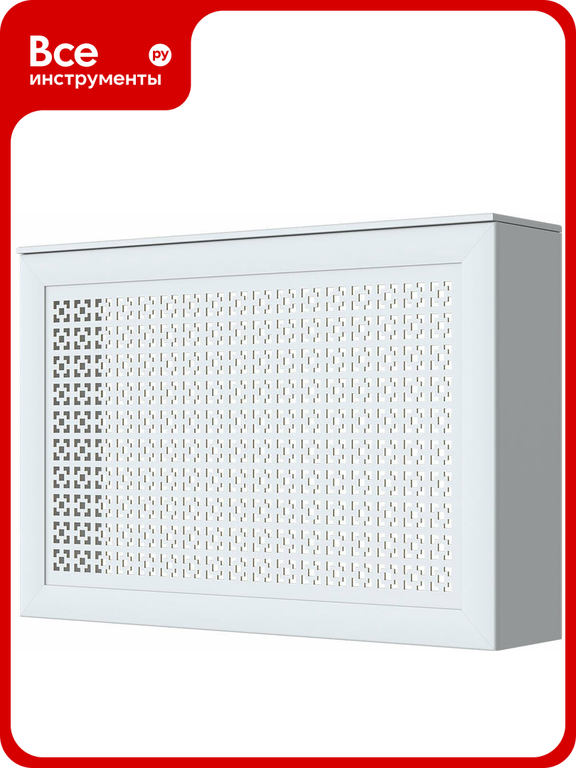 Экран для радиатора Cosca Decor Модерн Дамаско, белый, изготовлен из МДФ с покрытием ХДФ и финишной пленкой, бытовой