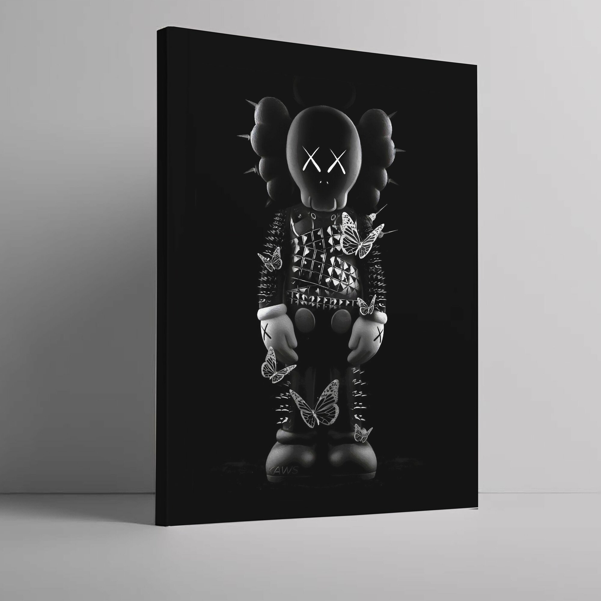 Картина KAWS, 30x40 см, на подрамнике, с креплениями, черная, арт
