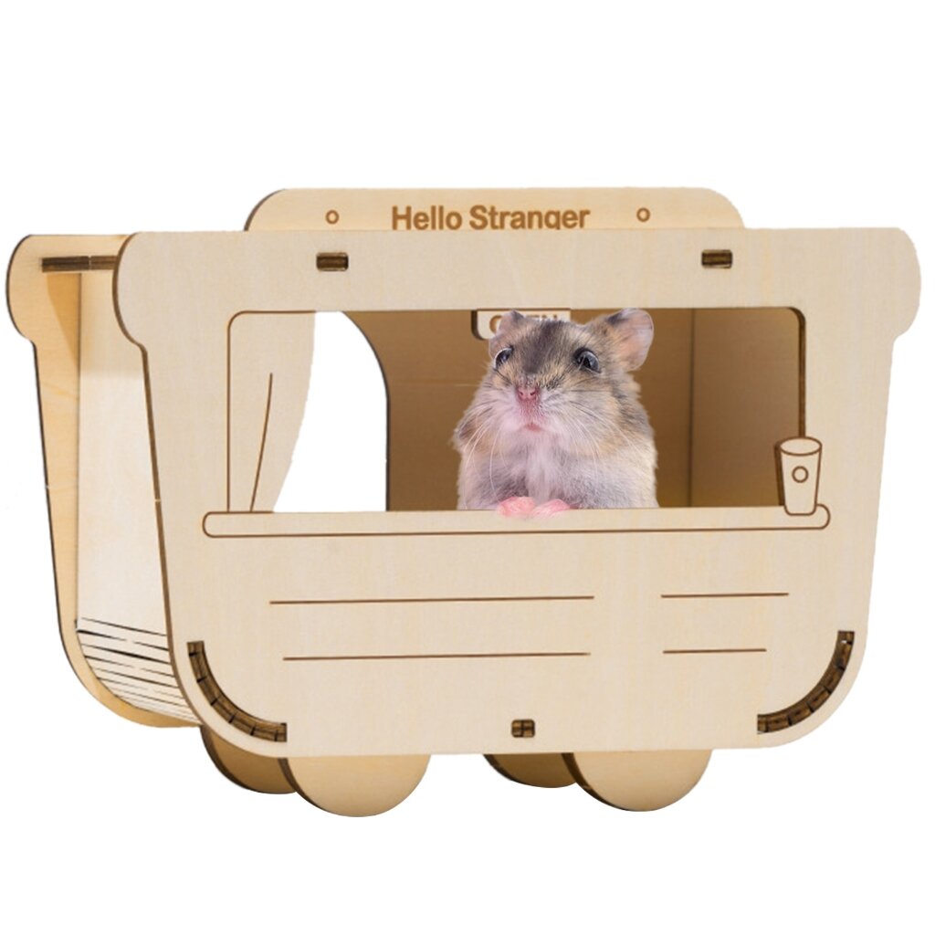Hamster House Diy Комплекты для маленьких животных укрытия играют в деревянные укрытия декор среды обитания белки шиншиллы