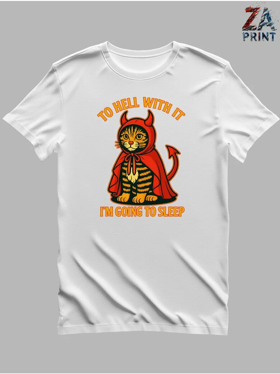 Футболка злой кот котик