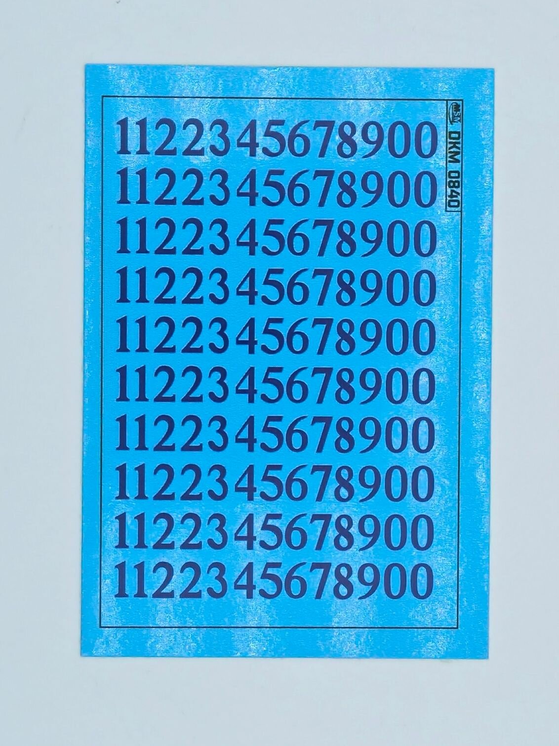 Набор декалей трамвайных парковых номеров синие (100х70), масштаб 1:43