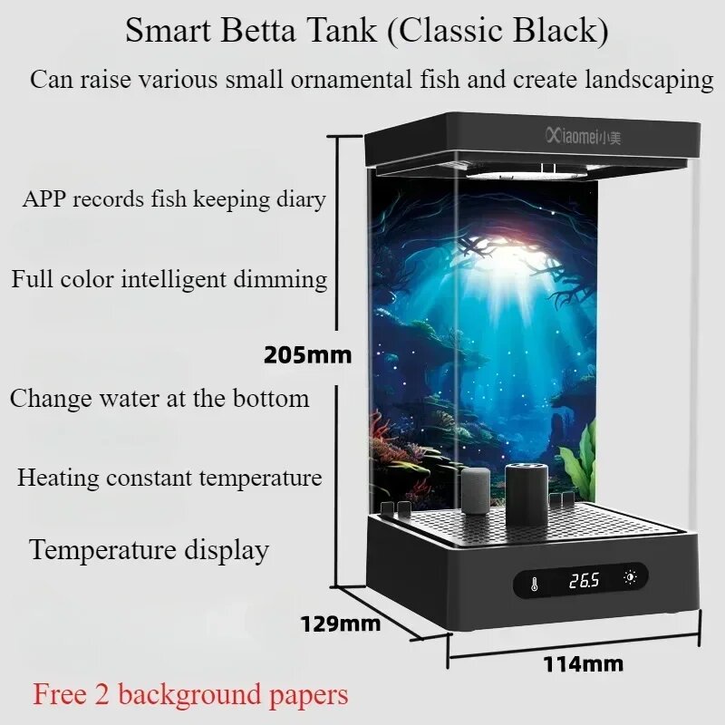 Мини-аквариум для бета Smart Betta, BlackWithout air pum