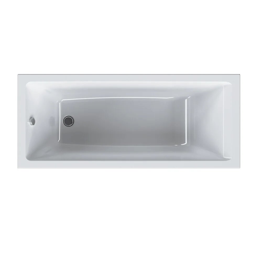 Акриловая ванна AM.PM Gem 175x75, с каркасом, пристенная, белая, глянцевая, прямоугольная