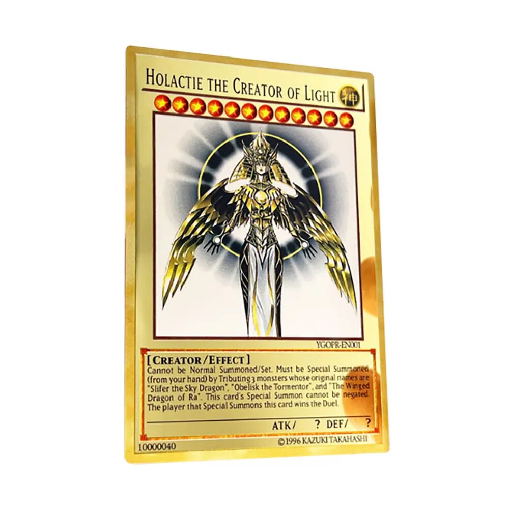 Металлическая коллекционная карта Yu-Gi-Oh Blue Eyes Dark Magical Obelisk Slifer Ra