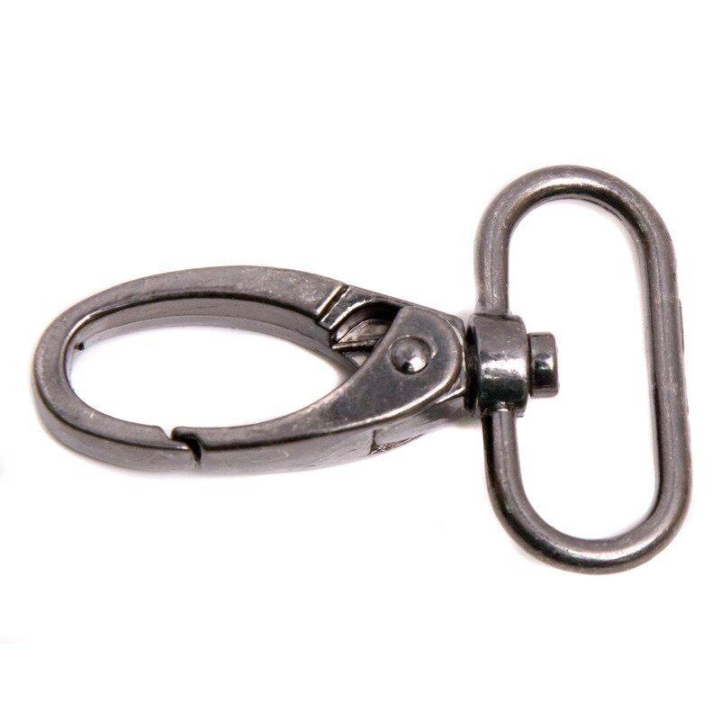 Карабин металл 25*45 мм, черный никель, 2 штуки