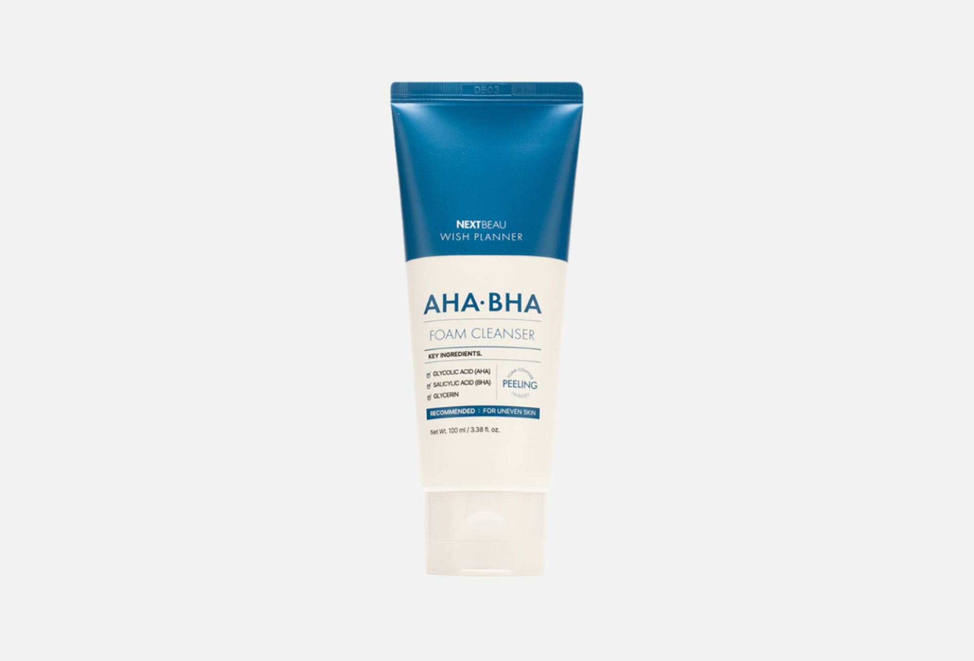 Очищающая пенка для умывания с AHA/BHA кислотами для проблемной кожи NEXTBEAU Wish Planner AHA/BHA Foam Cleanser 100 мл