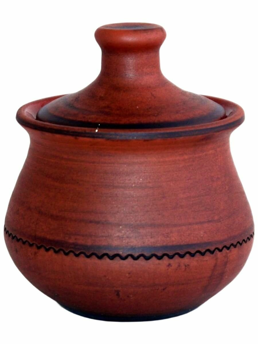 Горшочек для запекания, Горчичница с крышкой + глазурь, глина, керамика, ручная работа