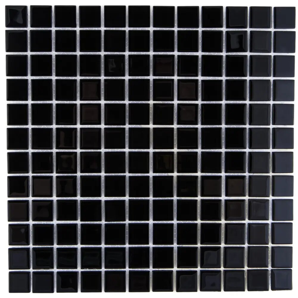 Креафорта мозаика стеклянная 300x300x4мм черная
