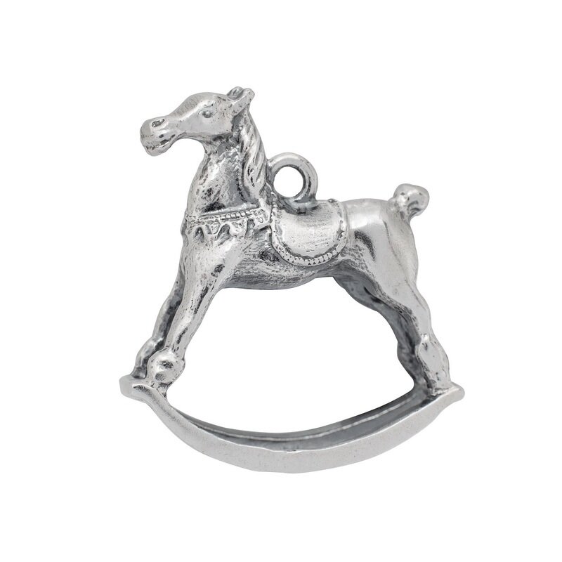 Серебряная статуэтка Лошадка-качалка (Подарок на Год Лошади)