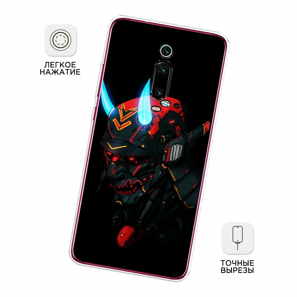 Чехол на Xiaomi Redmi K20/K20 Pro/Mi 9T/9T Pro / Сяоми Редми К20/K20 Pro/Mi 9T/9T Pro с принтом "Неоновый самурай" — фото 1