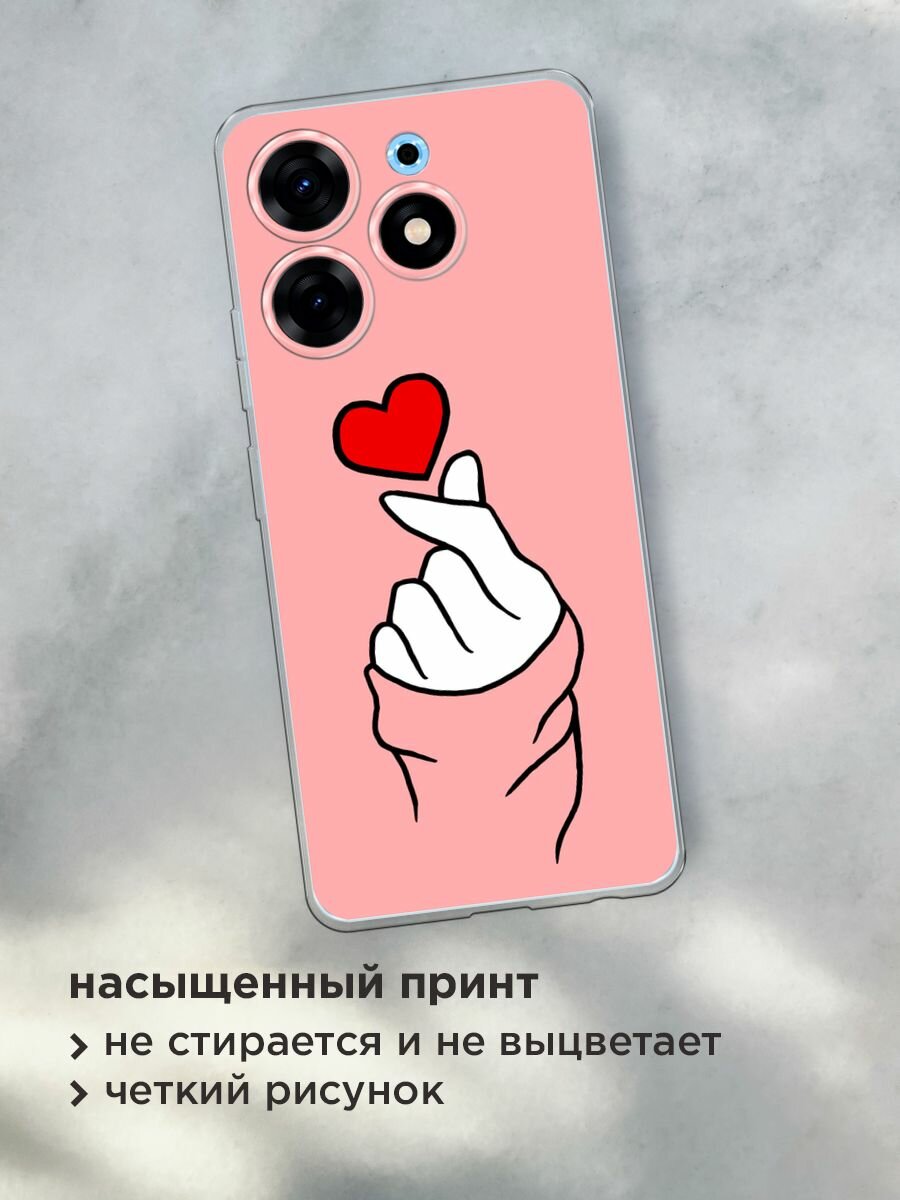 Чехол на Tecno Spark 10 Pro / Текно Спарк 10 Про с принтом "Милое сердечко" — фото 1