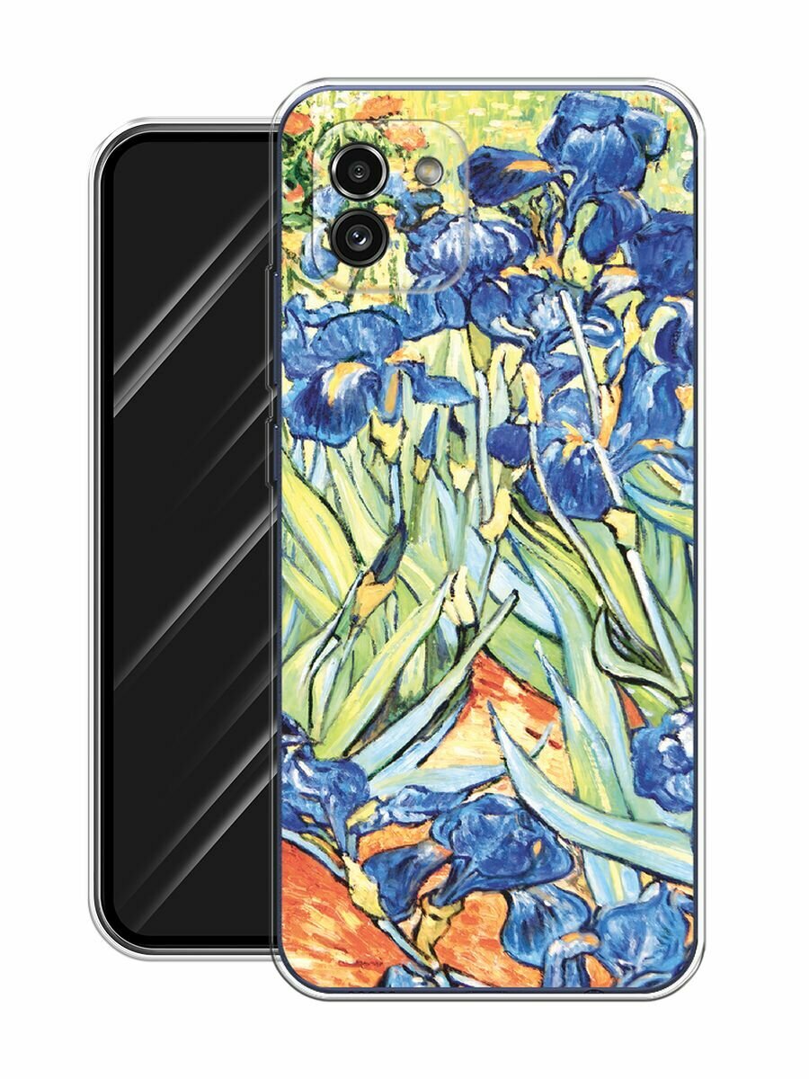 Чехол на Samsung Galaxy A03 / Самсунг Галакси А03 с принтом "Ирисы Ван Гог" — фото 1