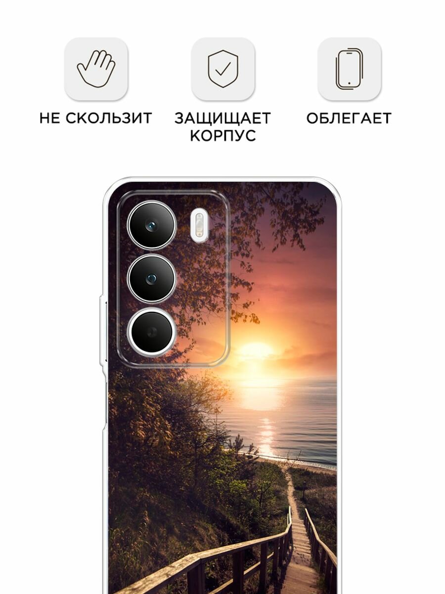Силиконовый чехол на Realme C71/P3 Lite 4G / Реалми С71/P3 Лайт 4G с принтом "Мост у воды" — фото 1