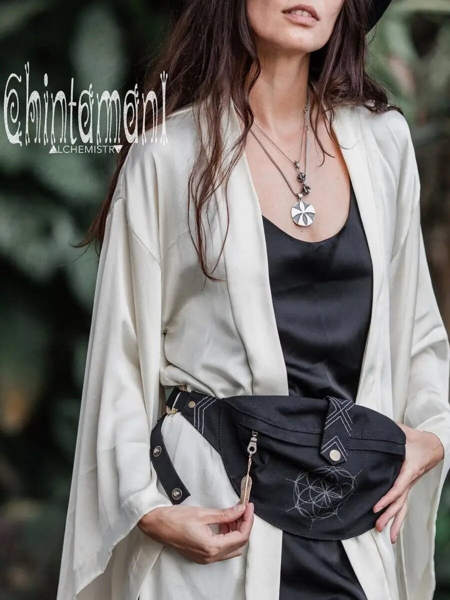 Сумка поясная Бохо-сумка с сакральной геометрией