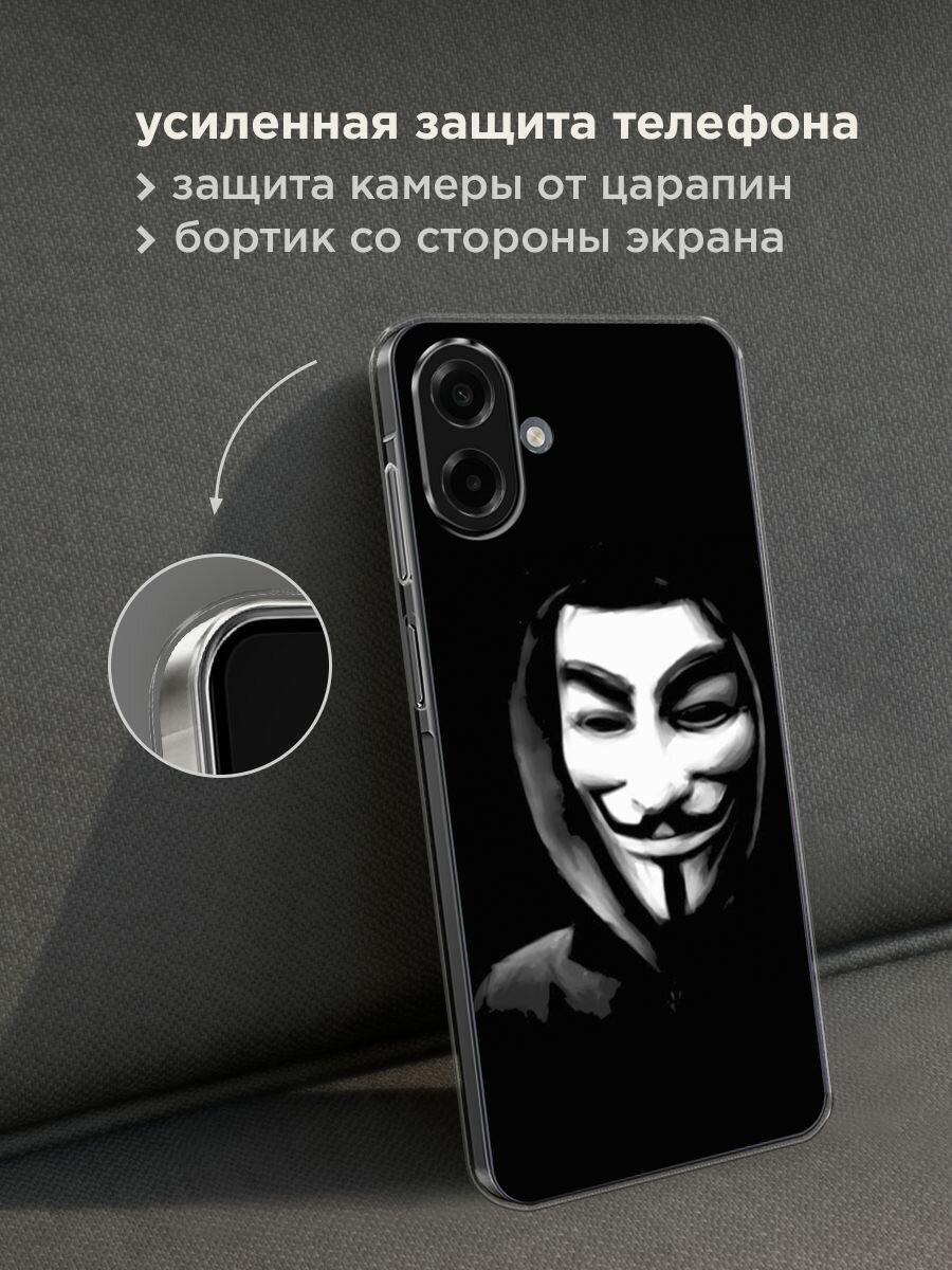 Чехол на Samsung Galaxy A07 / Самсунг А07 с принтом "Анонимус" — фото 1