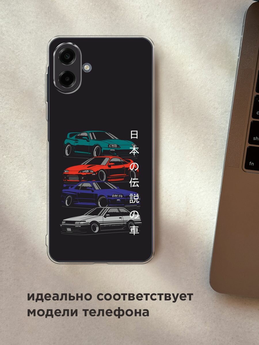 Чехол на Samsung Galaxy A07 / Самсунг А07 с принтом "JDM Legend cars" — фото 1