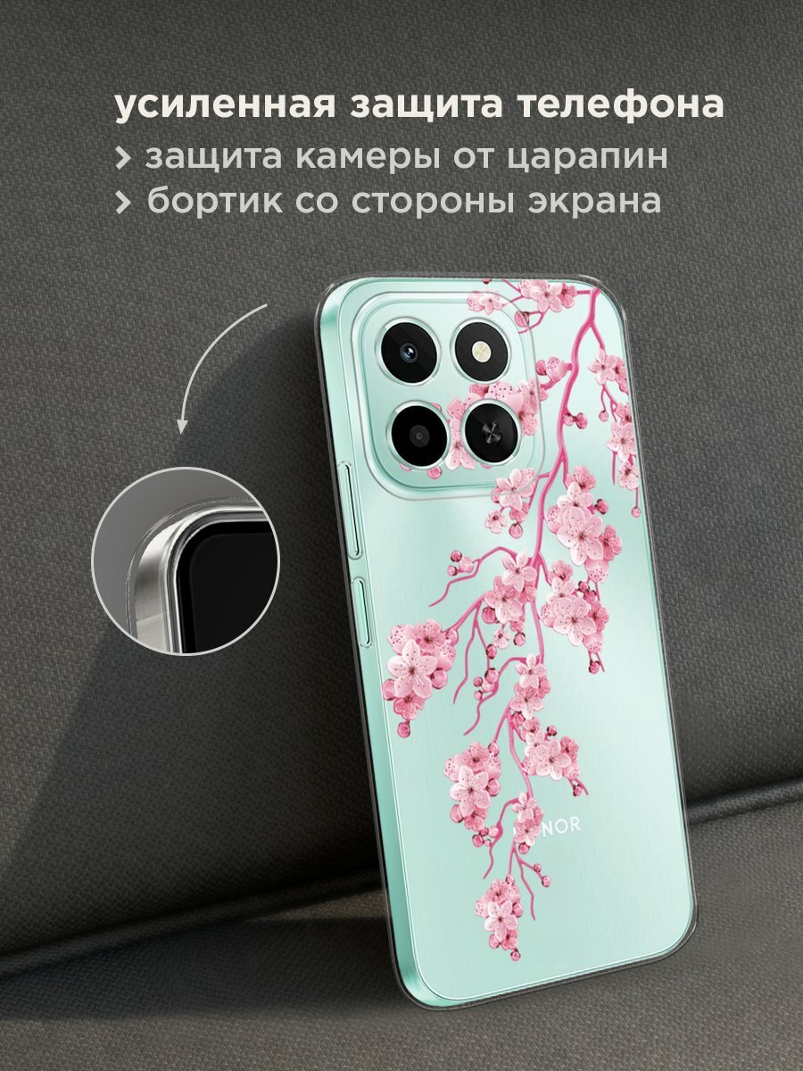 Чехол на Honor X6c / Хонор X6c с принтом "Ветка сакуры 2" — фото 1