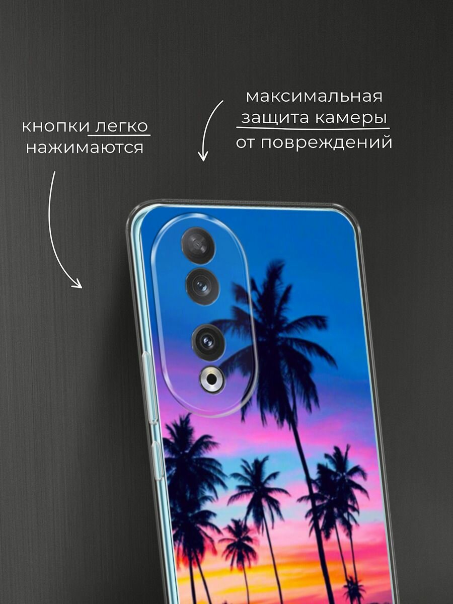 Силиконовый чехол на Honor 90 / Хонор 90 с принтом "Закат 5" — фото 1