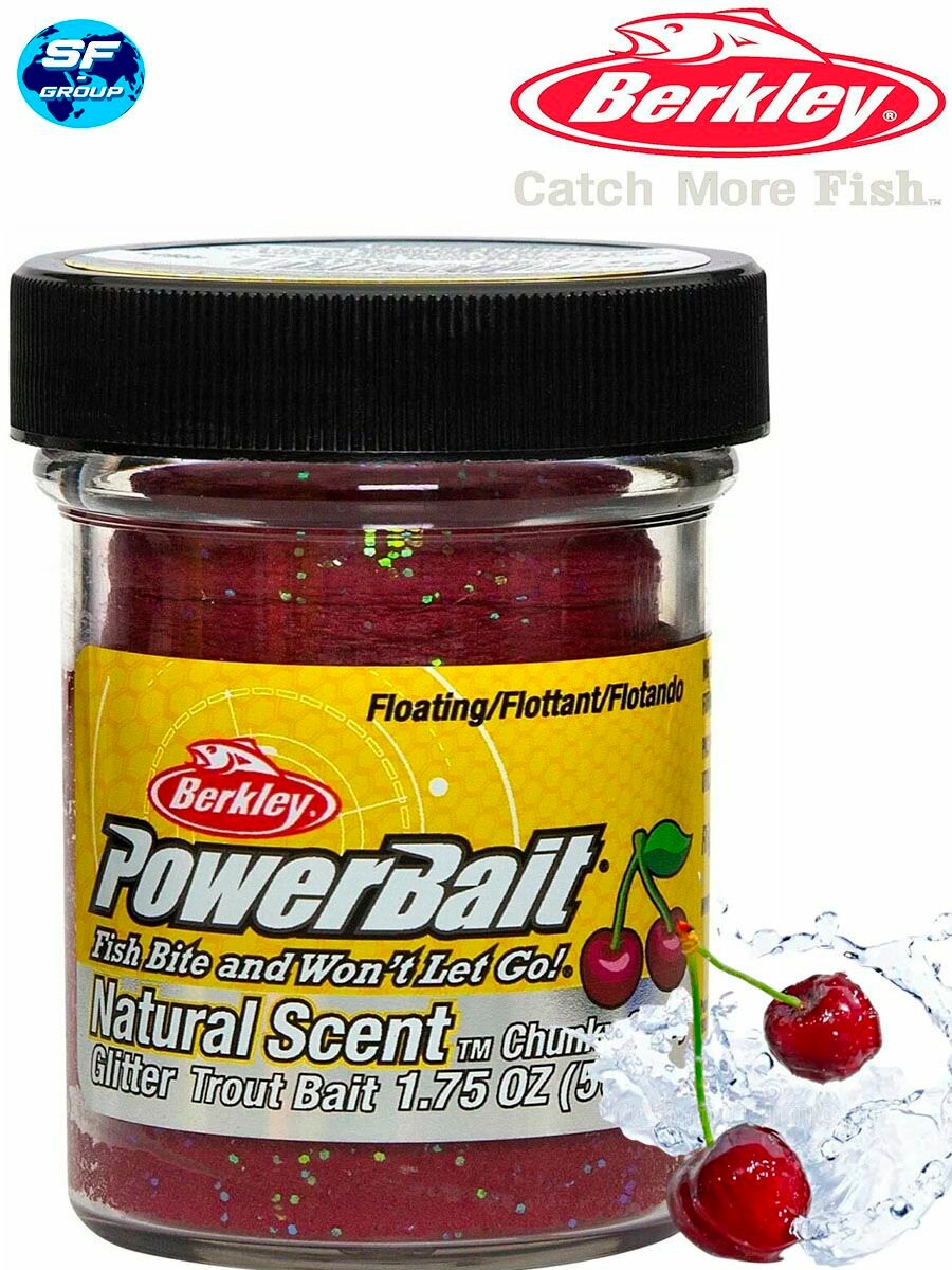 Паста Berkley PowerBait Natural Scent Trout Bait Chunky Cherry 50g